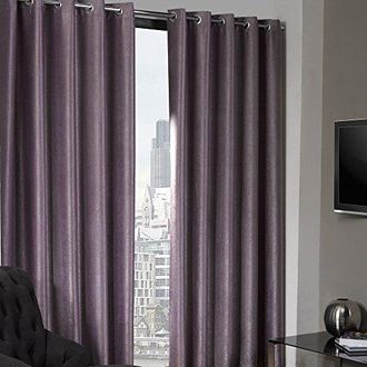 Emma Barclay Vorhänge mit Ösen, 100% Polyester, aubergine, W 46 x Drop 72 (116 x 183cm)