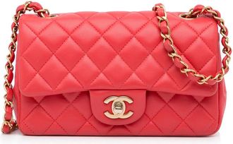 Chanel Hobo Bags - Mini Rectangular Classic Lambskin Single Flap - Gr. unisize - in Rot - für Damen