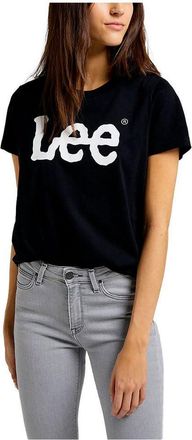 Lee Damen Logo Tee T-Shirt, Schwarz, X-Large