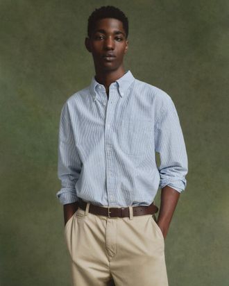 GANT Herren Relaxed Fit US Oxford Banker Stripe Hemd (XXL) Blau WATER