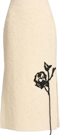 Erdem jupe fendue à broderies - Tons neutres