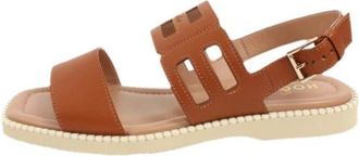 Hogan Femme, Chaussures, Brun, Taille: 35 EU Sandales Plates