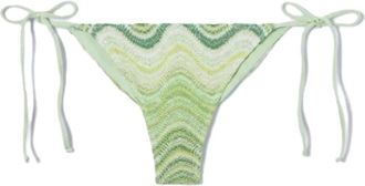 MC2 Saint Barth Femme, Maillots de bain, Vert, Taille: 42 FR Marielle Cheeky Bottom With Laced Closures