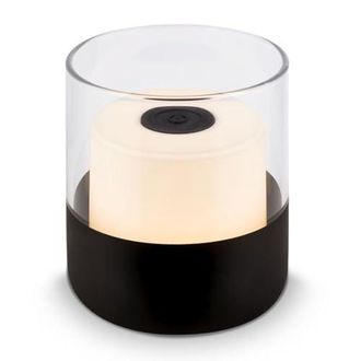 Briloner Mini LED Tischlampe Kabellos mit Glas, Dimmbare Nachttischlampe Touch, Schreibtischlampe, Leselampe, Tischleuchte Outdoor & Indoor, Camping Lampe, War