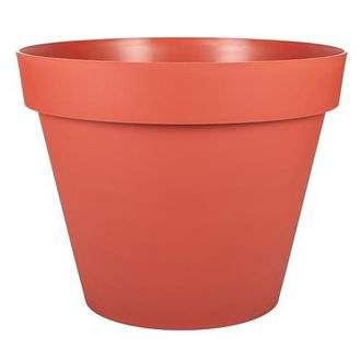 Eda Pot de Fleur Rond Toscane &Oslash; 30 cm - Volume 10 L - &Oslash; 29,5 x H.24 cm - Orange Terre Battue