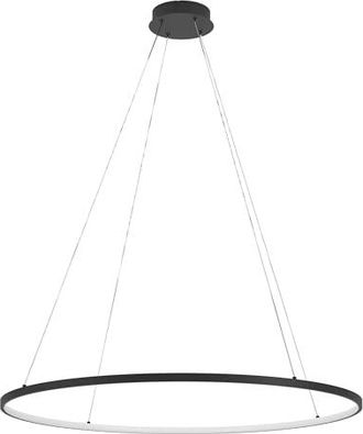 Eglo LED H&auml;ngelampe Parruta, Pendelleuchte &uuml;ber Esstisch, runde Esszimmerlampe mit Fernbedienung, Wohnzimmerlampe aus Metall in Schwarz und Kunststoff in W