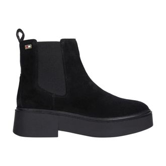 Tommy Hilfiger Schwarze Chelsea Flag Ankle Boots - - Shoes - Damen - Schwarzk - 39 EU