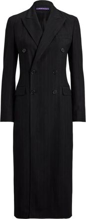 Ralph Lauren Collection Doppelreihiges Midikleid mit Nadelstreifen - Schwarz