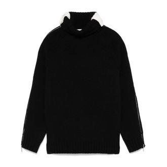 Helmut Lang Homme, Pulls, Noir, Taille: S Pull Col Roulé Valise en Laine Noire