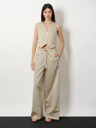 Max Mara Womens Cotton And Silk Trousers Beige