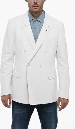 Corneliani CC COLLECTION Double Breasted Blazer with Peak Lapel size 50