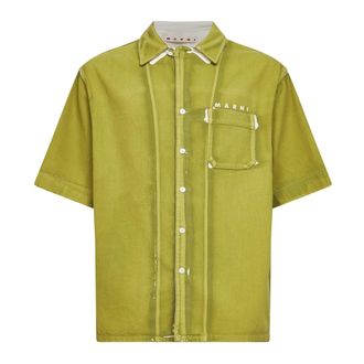 Marni Homme, Chemises, Vert, Taille: S Short Sleeve Shirt