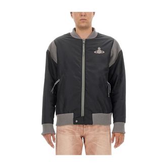 Vivienne Westwood Homme, Vestes, Noir, Taille: L Bomber avec Logo