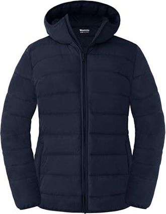 Wantdo Veste dhiver pour Femme Parka Chaude Doudoune Manteau &agrave; Capuche L&eacute;ger Coupe-Vent Grand Manteau en Duvet Grande Taille pour Le Travail en Plein Air Ble