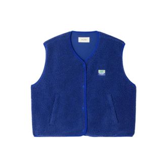 American Vintage Gilet sans manches &agrave; col rond - Femme - Vestes - Bleu - Taille: 40/42 FR