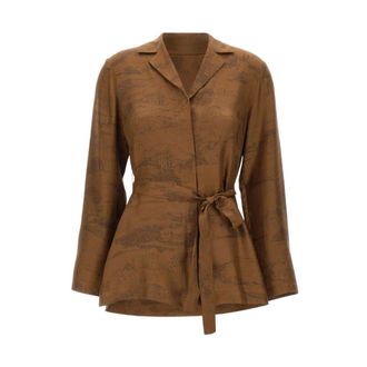 Max Mara Damen, Blusen & Hemden, Braun, LGr&ouml;&szlig;e