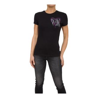 Philipp Plein Schwarzes Rundhals T-Shirt - - Tops - Damen - Schwarzk - M