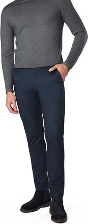 Bugatti Herren Hosen blau meliert Slim Fit