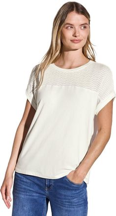 Street One Damen Shirt mit Lochmusterdetail