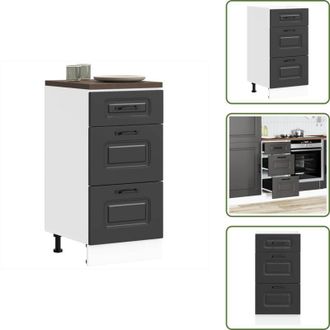 vidaXL The Living Store - vidaXL Armoire de cuisine Kalmar noir bois ding&eacute;nierie