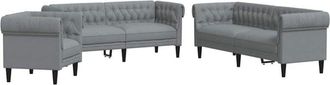 vidaXL Sofa Set Hellgrau Stoff vidaXL