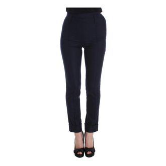 Ermanno Scervino Blaue Woll Skinny Fit Kleiderhose - - Trousers - Damen - Blau - 2XS