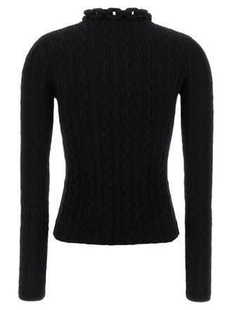 Paco Rabanne Womens Black Wool Cardigan Clothing