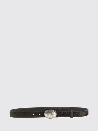 Brunello Cucinelli Ceinture fine en cuir de veau emboss&eacute; avec boucle
