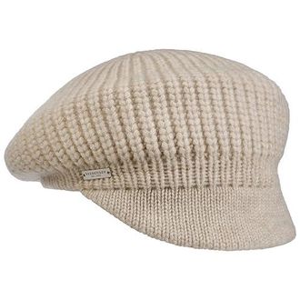 Seeberger Casquette Gavroche en Cachemire Casquette avec étiquette (Taille Unique - Beige)