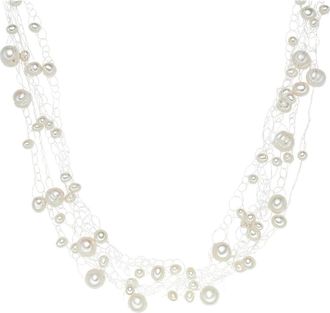 Valero Pearls Halskette - Sterling Silber Perlen-Kette S&uuml;&szlig;wasser-Zuchtperle - Gr. unisize - in Wei&szlig; - f&uuml;r Damen