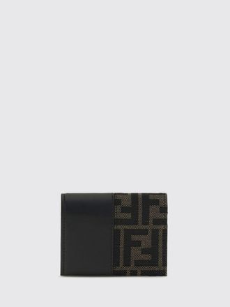 Fendi Porte-cartes bifold en tissu jacquard FF &agrave; fermeture pression
