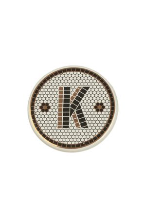 G Decor Pub Untersetzer mit Monogramm-Alphabet-Anfangsbuchstabe K, Schwarz und Gold