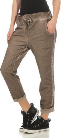 Mississhop Jogginghose Damen Baumwollhose seitlichen Glitzerstreifen Einheistgr&ouml;&szlig;e. 38-42