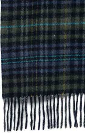 Paul Smith Check Pattern Wool Scarf - Navy