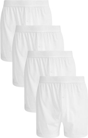 Next Herren Boxershorts, 4er-Pack Wei&szlig; M