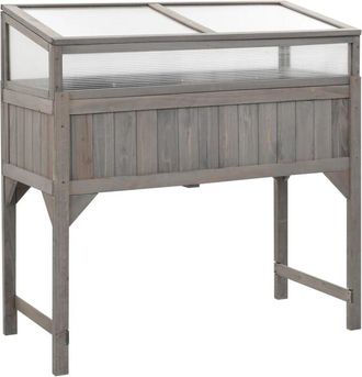 vidaXL Vidaxl - Lit surélevé avec serre 110x54x120 cm Bois de sapin massif