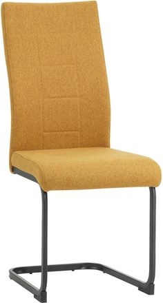 CARRYHOME Schwingstuhl, Senfgelb, Metall, Textil, Rundrohr, C-Form, 44x100x59 cm, Stoffauswahl, Esszimmer, St&uuml;hle, Esszimmerst&uuml;hle, Schwingst&uuml;hle