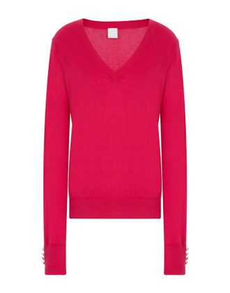 8 by YOOX KNIT METAL BUTTONS DETAIL V-NECK