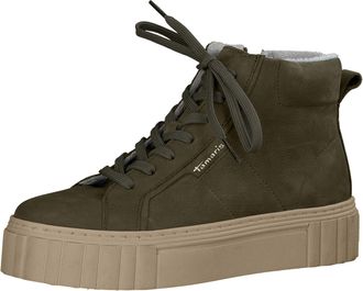 Tamaris Damen Schn&uuml;rstiefel Leder; OLIVE/gr&uuml;n; 38 EU