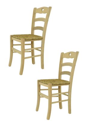 Tommychairs Tommychairs - 2er Set Stühle Cuore für Küche und Esszimmer, robuste Struktur aus poliertem Buchenholz, unbehandelt und 100% natürlich, Sitzfläche aus 