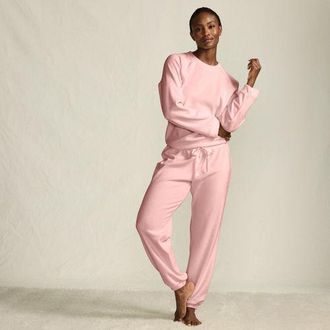 Lands End Lounge-Set aus Samt, Damen, Gr&ouml;&szlig;e:52-54 plus, Pink, Polyester/Polyester-Mischung, by Lands End