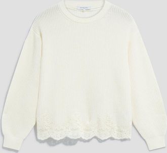 Gerard Darel Pull ample en laine et dentelle - RIVIERA - Ecru