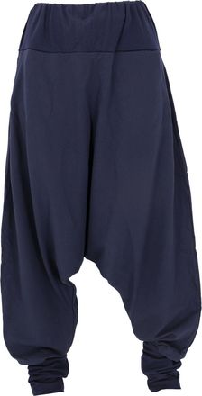 Guru Shop Afghani Hose, Unisex Pluderhose, Goa Hose Aladinhose - Dunkelblau, Herren, Baumwolle, Size:S
