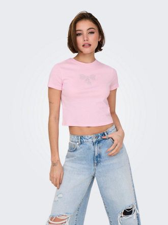 Only Kurzarmshirt ONLKIRA S/S BLING O-NECK SHORT TOP JRS