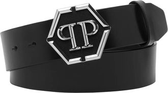 Philipp Plein G&uuml;rtel - G&uuml;rtel Hexagon - Gr. 120 - in Schwarz - f&uuml;r Damen