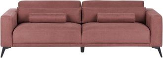 Beliani Sofa Burgunderrot aus Stoff 3-Sitzer Verstellbare Rückenlehne Gepolstert Stoffsofa Polstersofa Modernes Design für Wohnzimmer