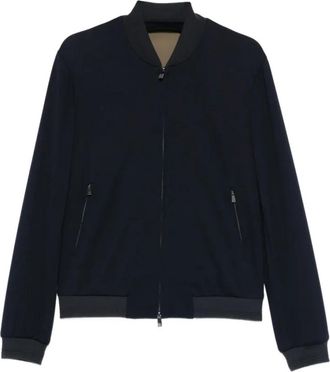 Corneliani Homme, Vestes, Bleu, Taille: 2XL Blouson aviateur en laine