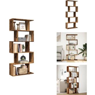 vidaXL Vidaxl - tagère séparatrice de pièce à 5 niveaux vieux bois 70x24x161cm - Étagère Séparatrice De Pièce - Étagères Séparatrices De Pièces - Étagère