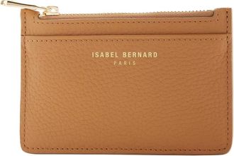 Isabel Bernard Portemonnaie - Honor&eacute; Aveline Camel Calfskin Leather Card Holder - Gr. unisize - in Cognacbraun - f&uuml;r Damen