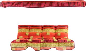 Patio Hollywoodschaukel Auflage 2 Sitzer Tora Bankauflage 135x50 cm mit Sonnendach Befestigungsschnüren gesteppt mit Volant